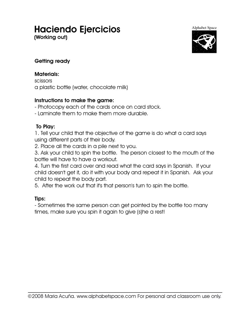 Las partes del cuerpo / Body Parts – Spanish Learning Resources