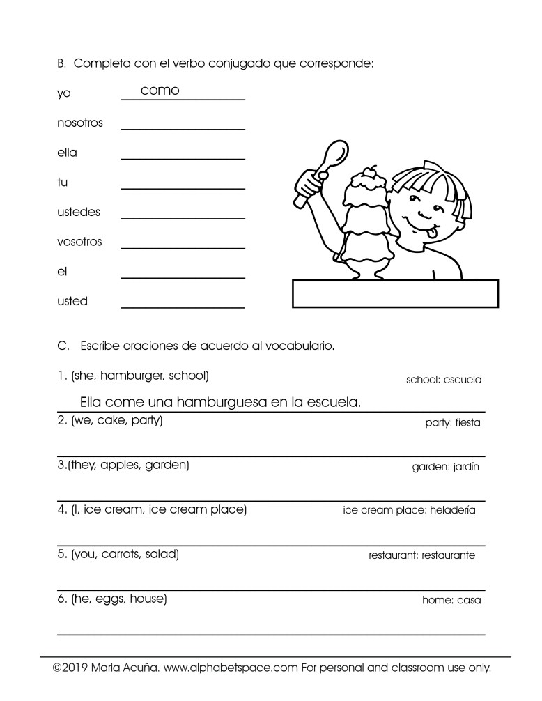 Presente Indicativo. Verbos Regulares -er. – Spanish Learning Resources