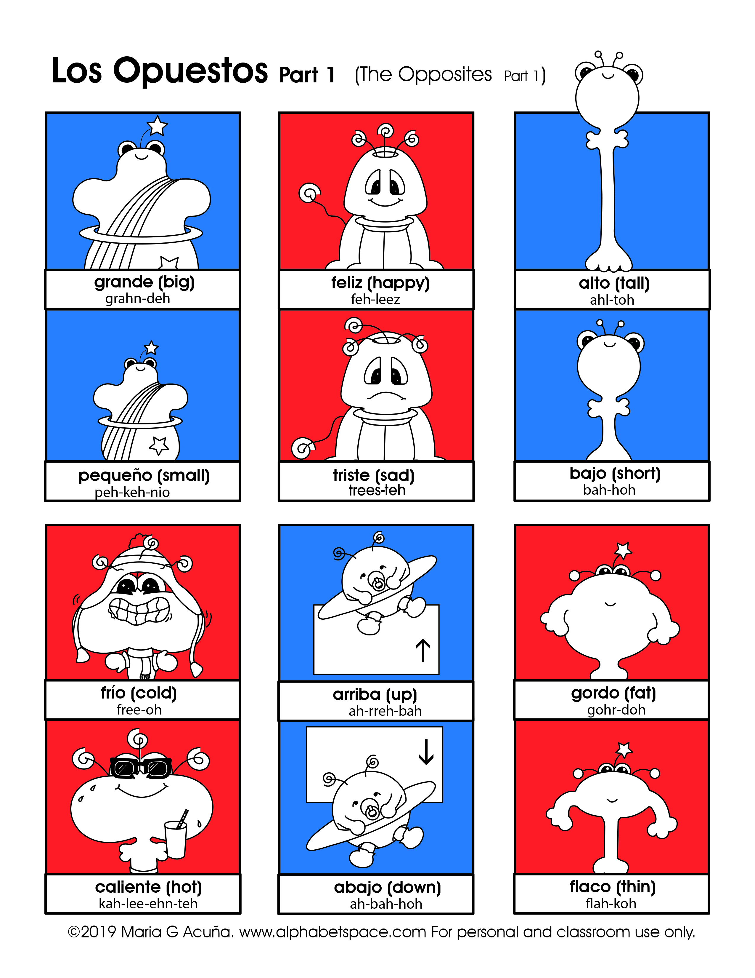 Los Opuestos / Opposites – Spanish Learning Resources