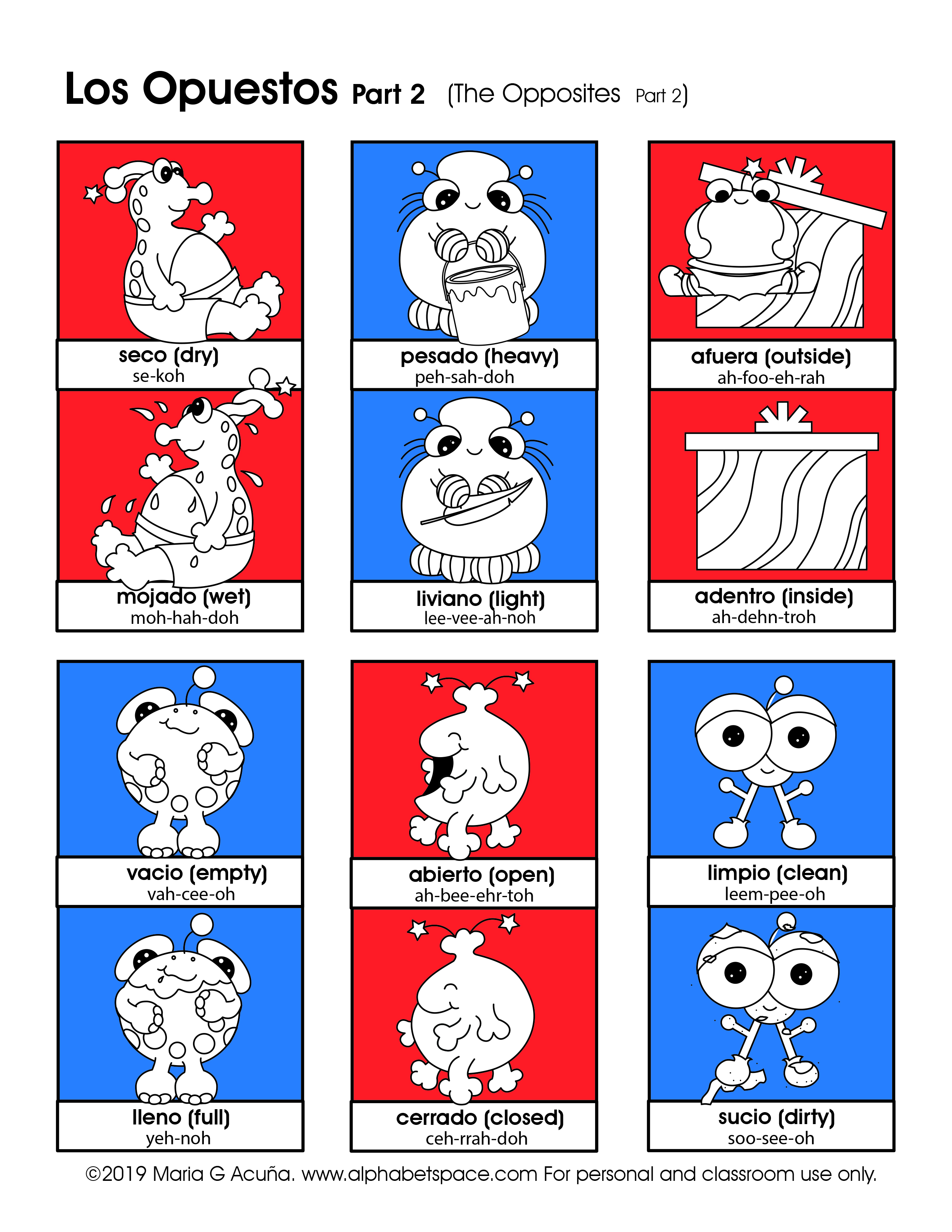 Los Opuestos / Opposites – Alphabet Space