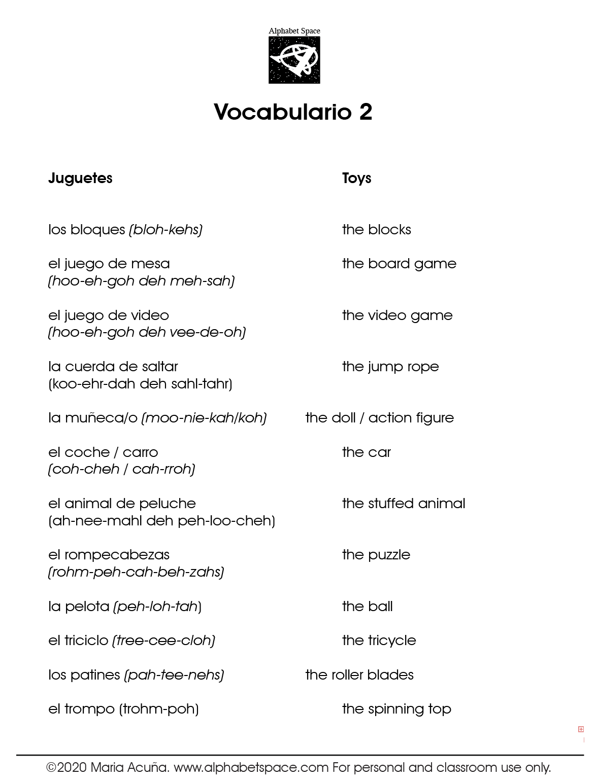 Preposiciones de Lugar / Prepositions – Spanish Learning Resources