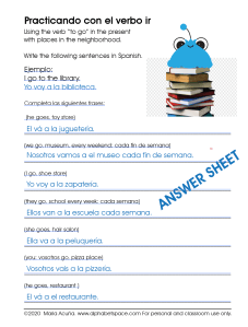 El Verbo “ir” / Verb “to go” – Alphabet Space
