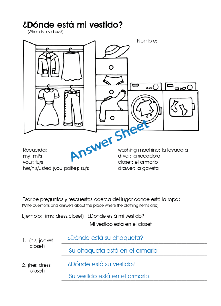 La Ropa / Clothing – Spanish Learning Resources