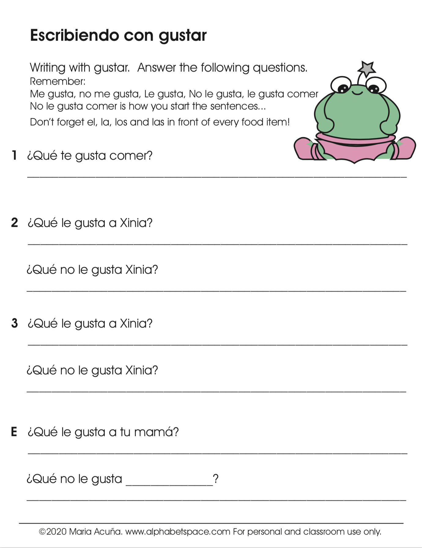 Los Alimentos Worksheets 4-9 – Spanish Learning Resources