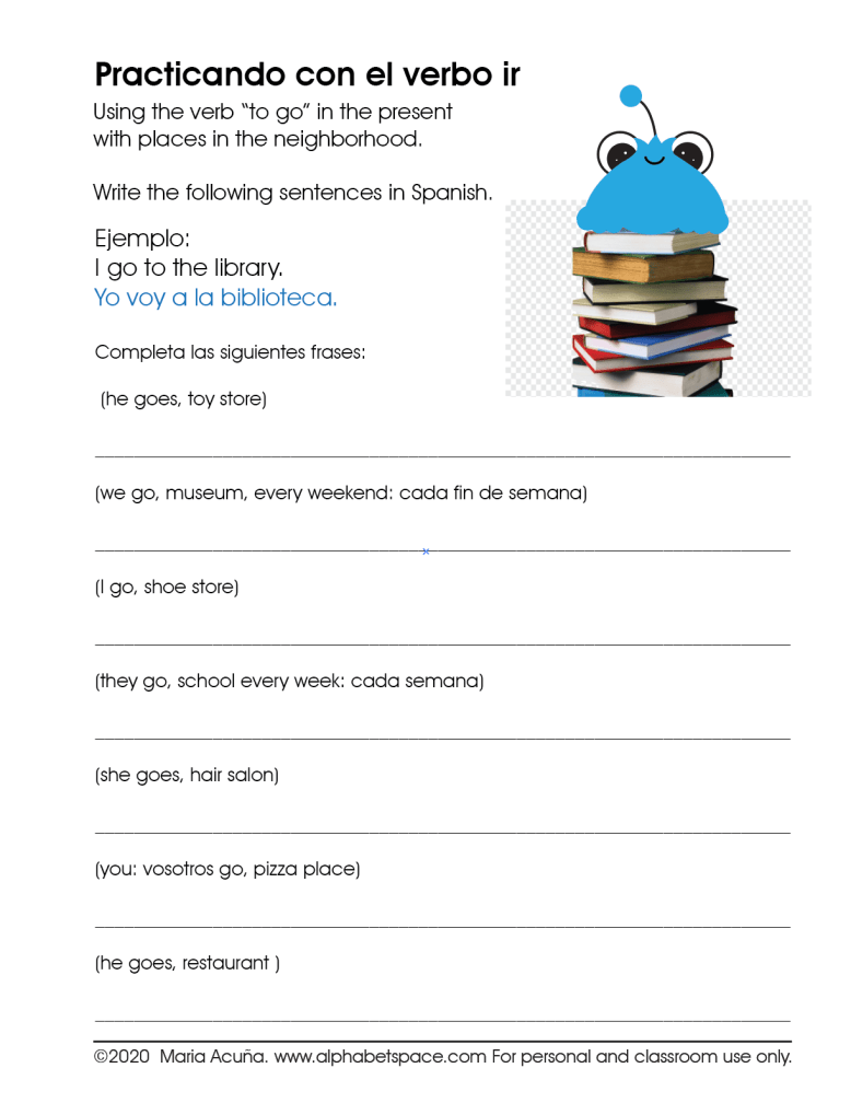 El Verbo “ir” / Verb “to go” – Spanish Learning Resources