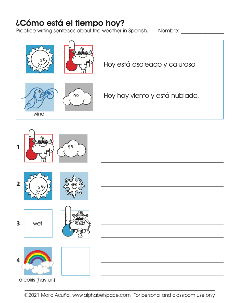 El Tiempo / The Weather – Spanish Learning Resources