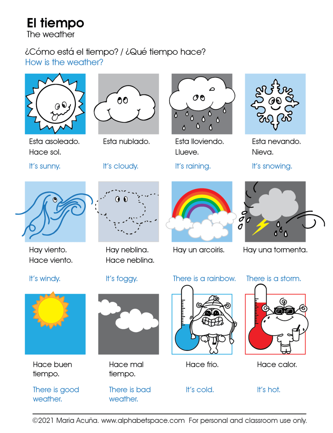 El Tiempo / The Weather – Alphabet Space