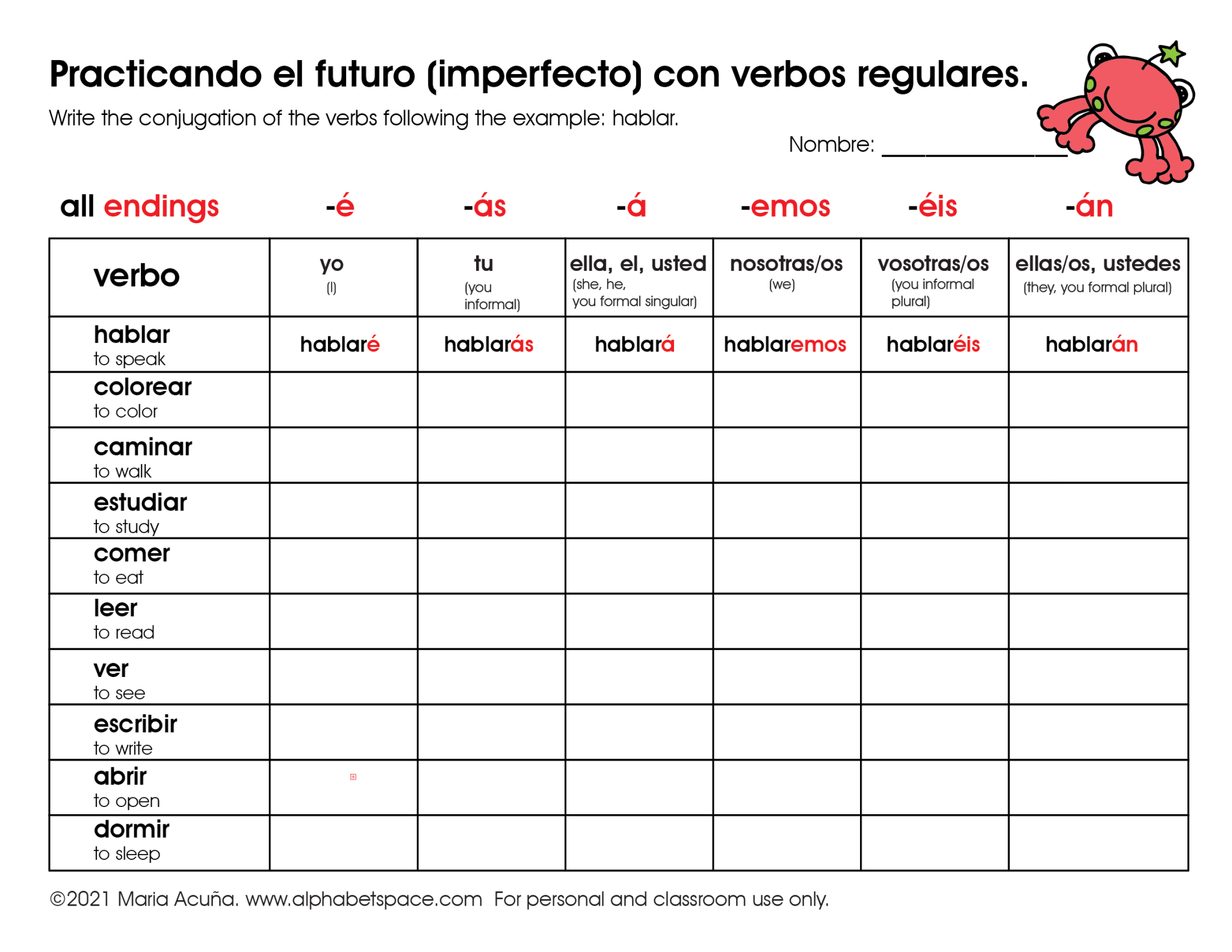 El Futuro (Imperfecto)/ The Future (Simple) – Spanish Learning Resources