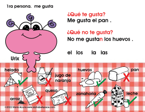 Verbo Gustar Worksheets K-3 – Alphabet Space