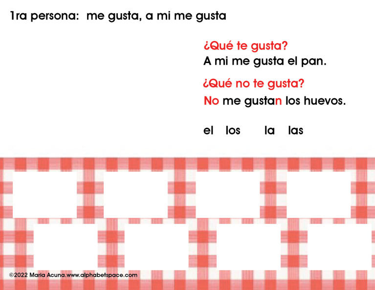Verbo Gustar Worksheets K-3 – Spanish & English (ESL) for Children