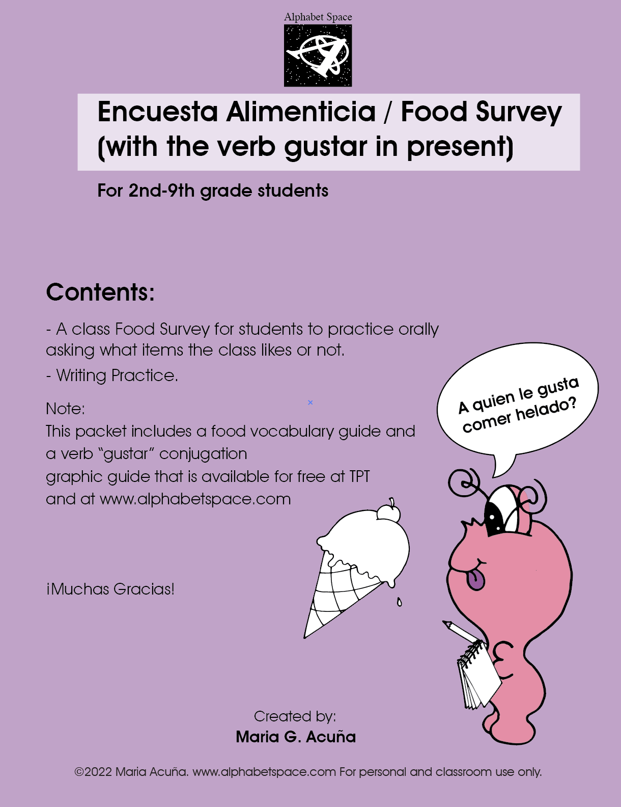 Verbo Gustar Worksheets K-3 – Spanish & English (ESL) for Children