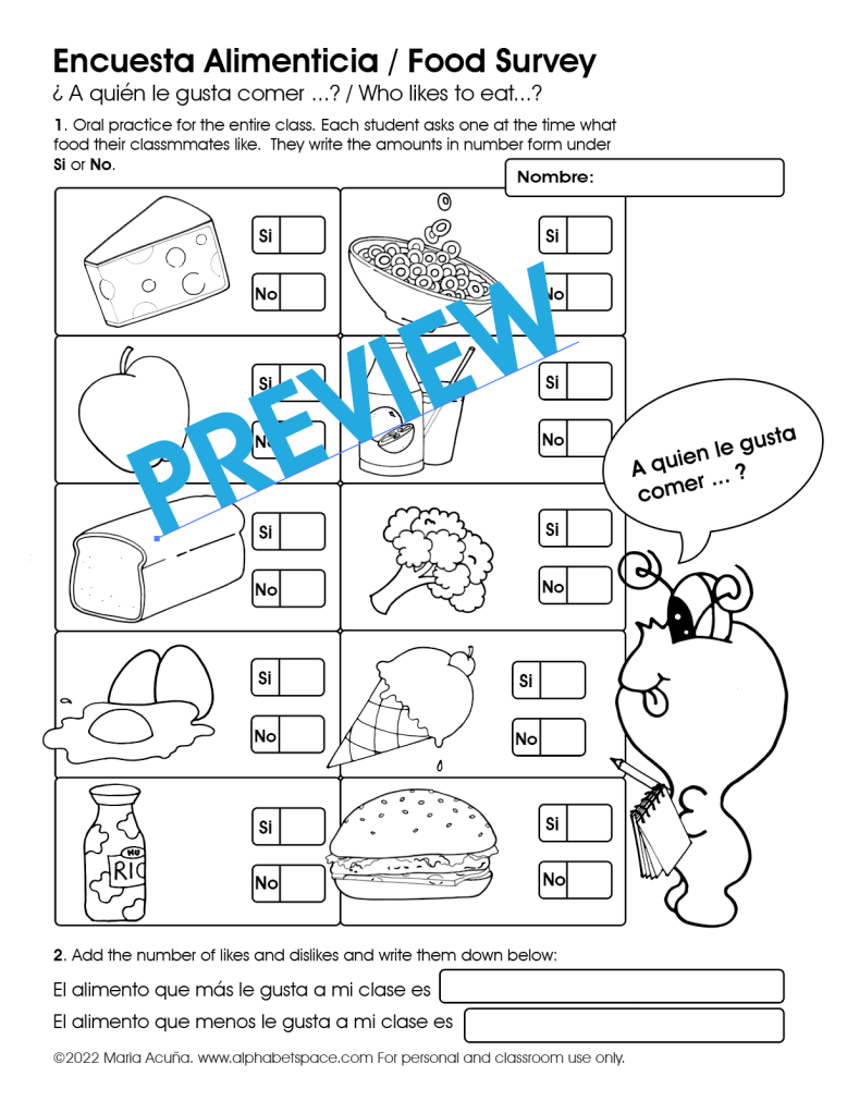 Verbo Gustar Worksheets K-3 – Spanish Learning Resources