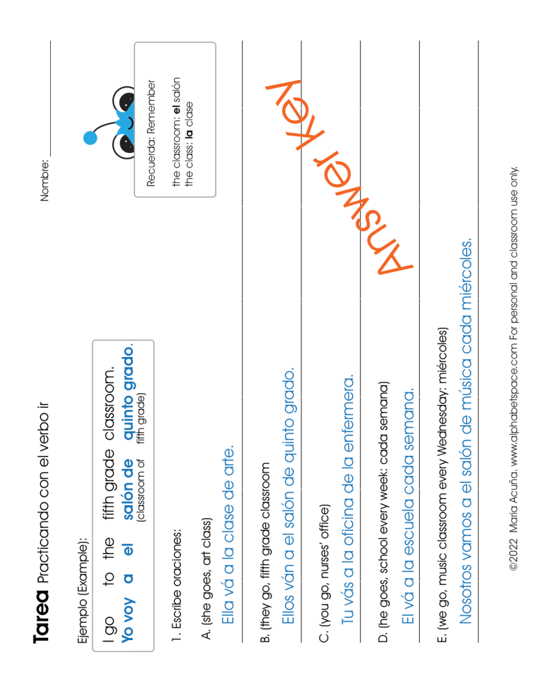 El Verbo “ir” / Verb “to go” – Spanish Learning Resources