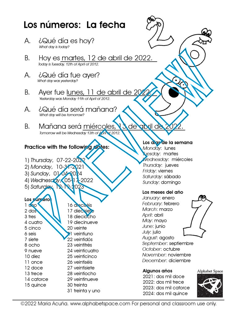 Number Related Phrases in Spanish – Spanish Learning Resources