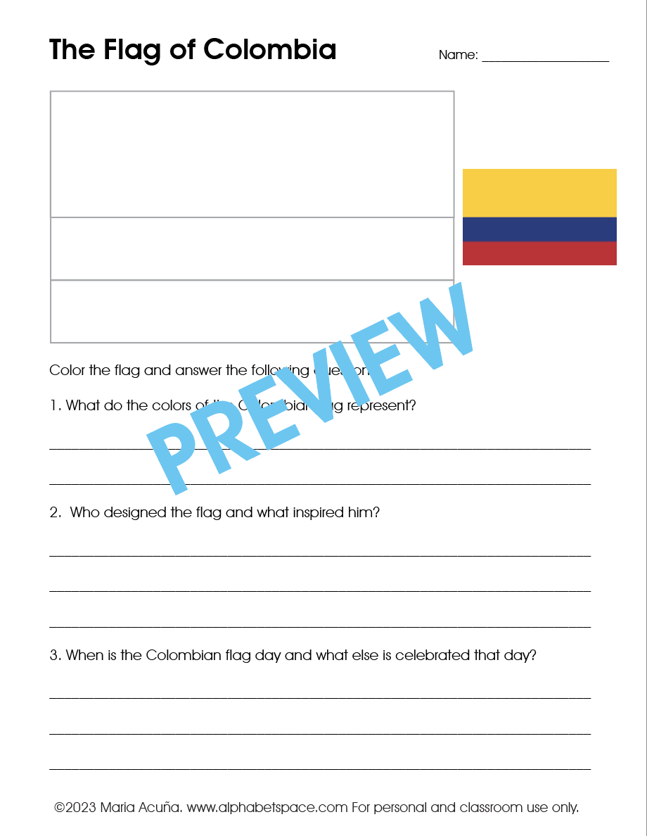 La bandera de Colombia / The Flag of Colombia – Spanish Learning Resources