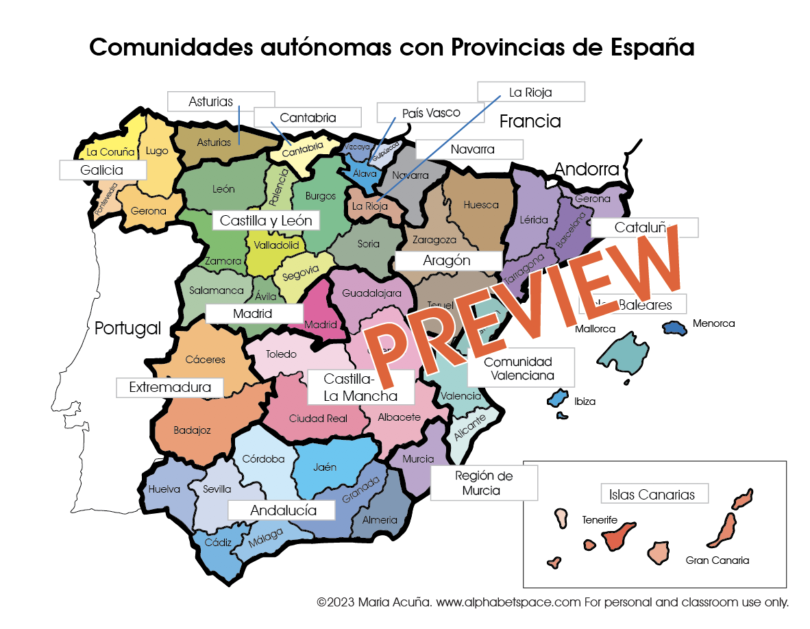 The Autonomous Communities of Spain / Las Comunidades Autónomas de ...