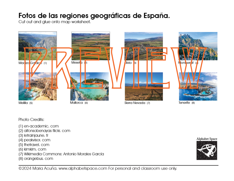 Geography of Spain / Geografía de España – Spanish Learning Resources