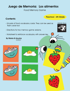 Los Alimentos / Food – Alphabet Space