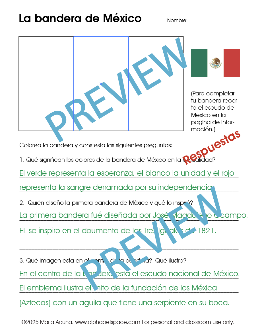 La Bandera de México / The Mexican Flag – Alphabet Space