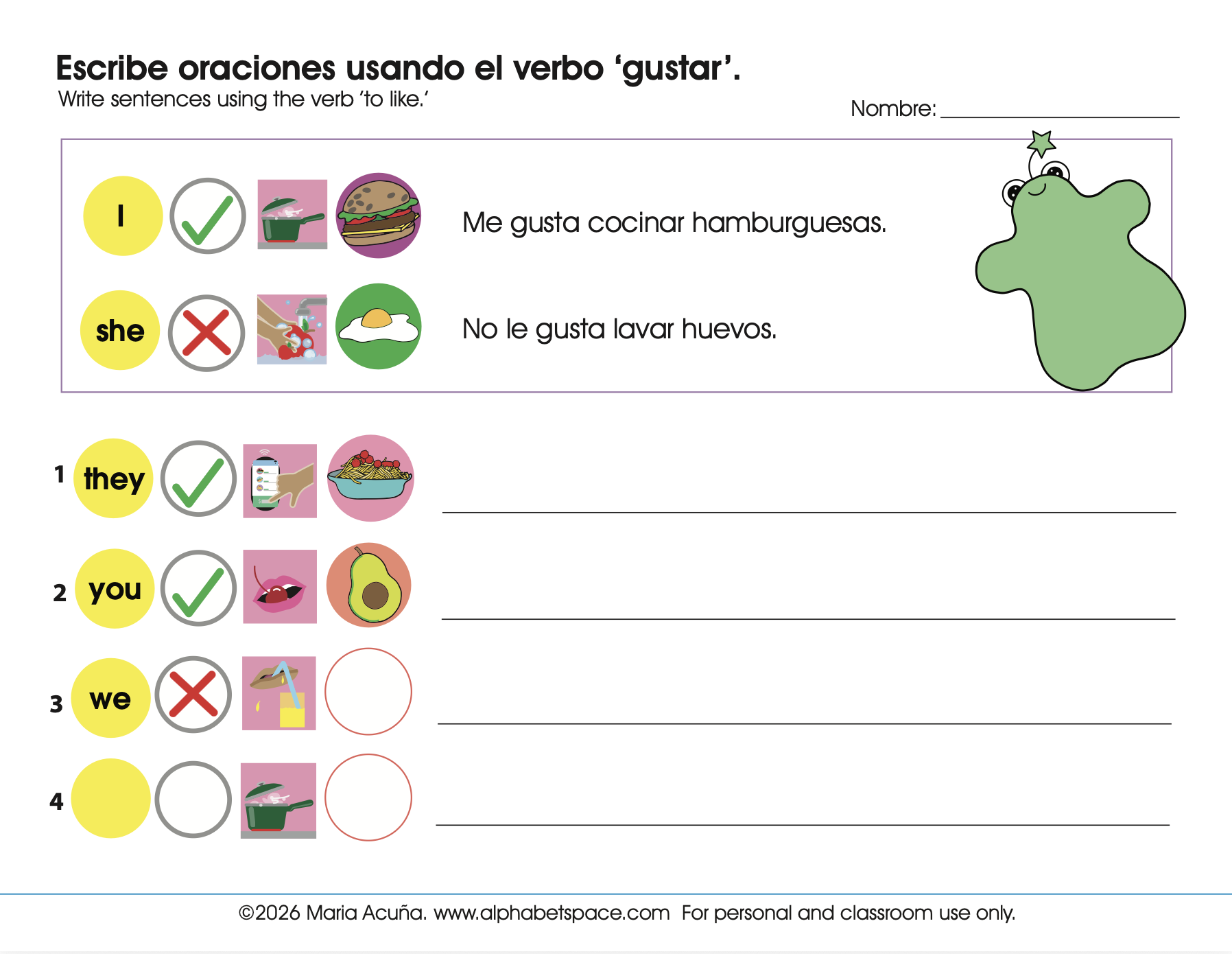 El verbo “gustar” & otros verbos. The verb “to like” & other verbs ...
